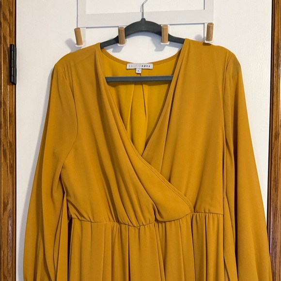 Baltic Born | Dresses | Baltic Born Mustard Long Sleeve Wrap Dress ...